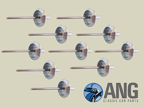 SILL CHROME TRIM FITTING CLIPS RIVETS 10 TR6 CR CF 72 76 ANG Classic Car Parts 2024